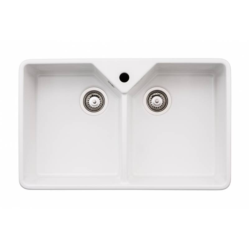 Abode Provincial Ceramic Large Double Bowl Sink – AW1021 – KES Distribution